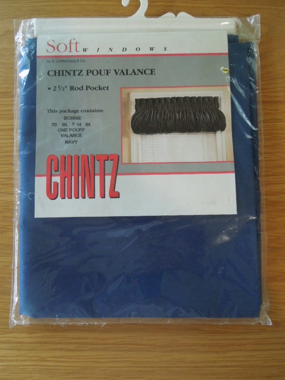 Vintage Chintz Pouf Valance NIP 'bonnie' Navy 1990s - Etsy