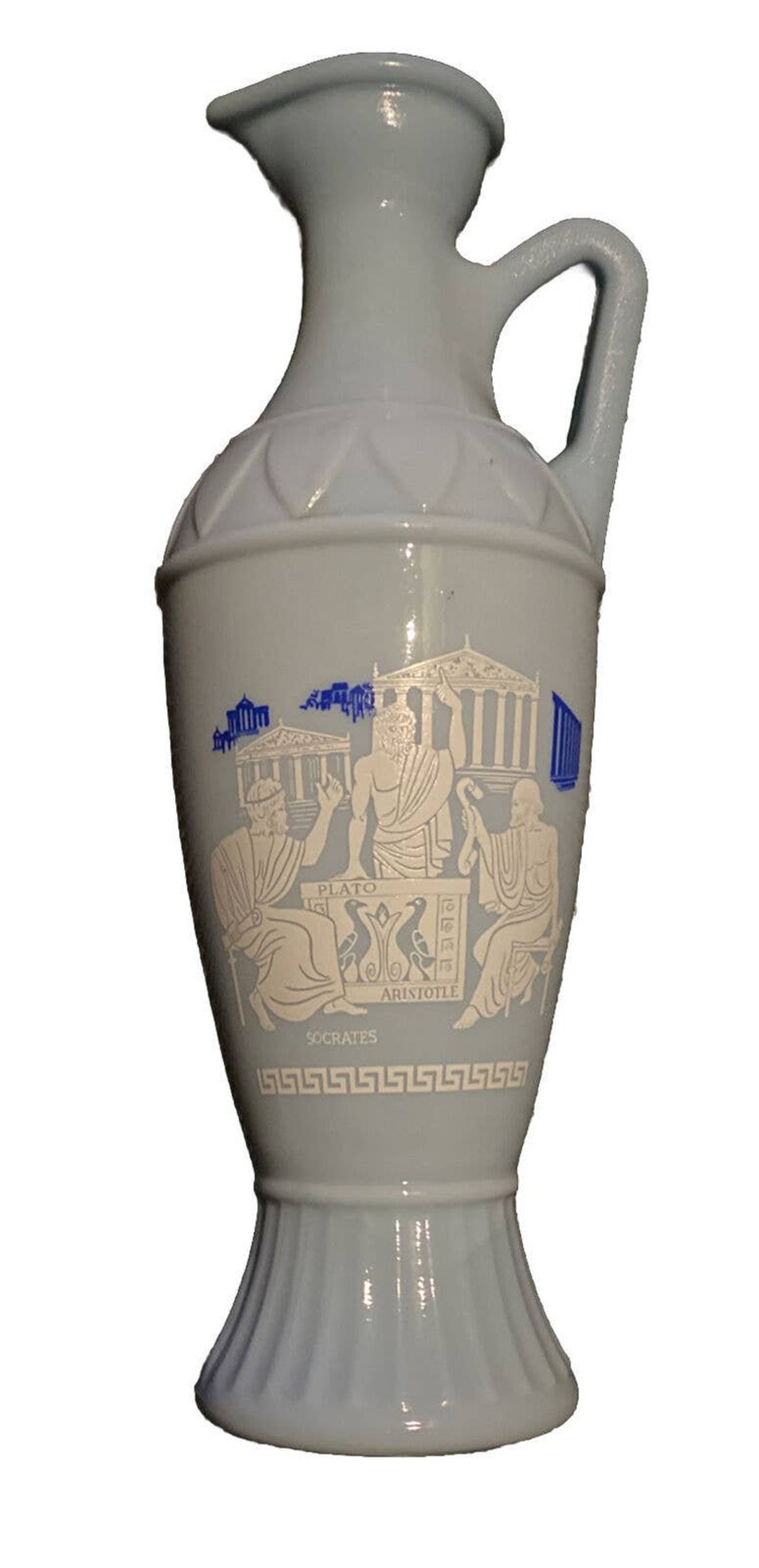 Jim Beam Vintage Decanter Blue Grecian Design Socrates Plato Aristotle ...