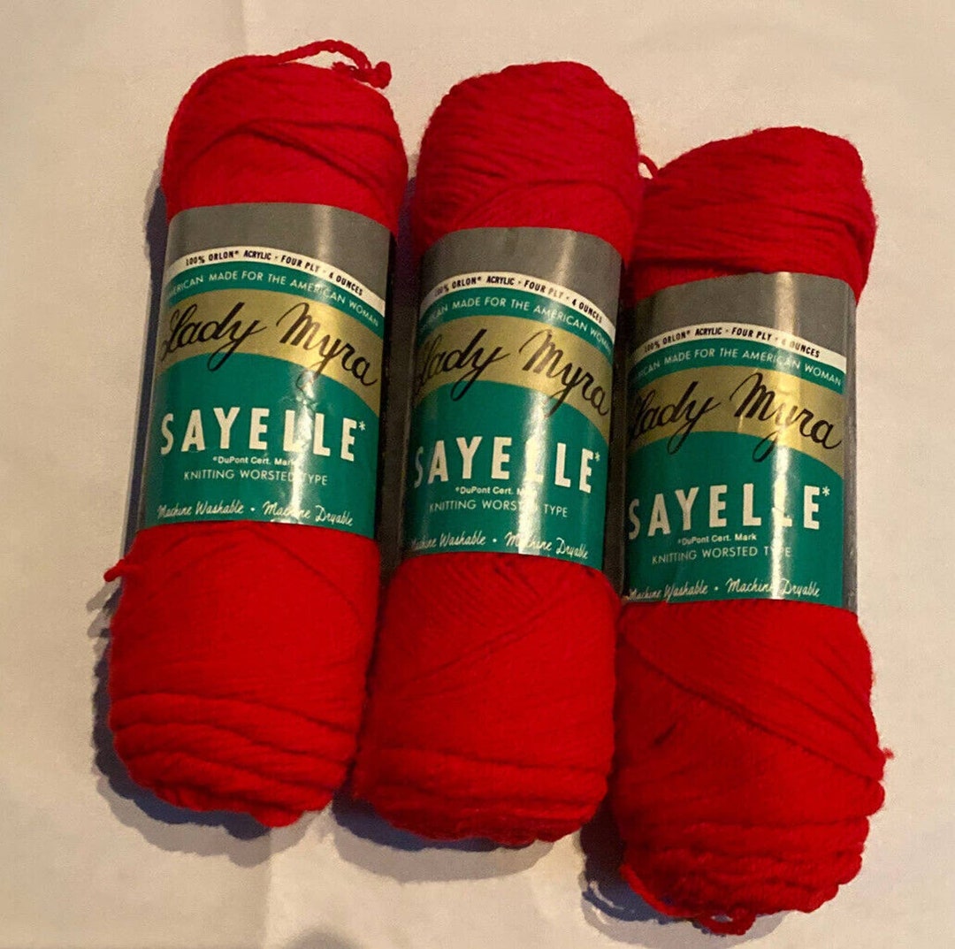 Vtg Sayelle Caron Monsanto Acrylic Worsted Yarn 3.5 Oz 4-ply Devil Red ...
