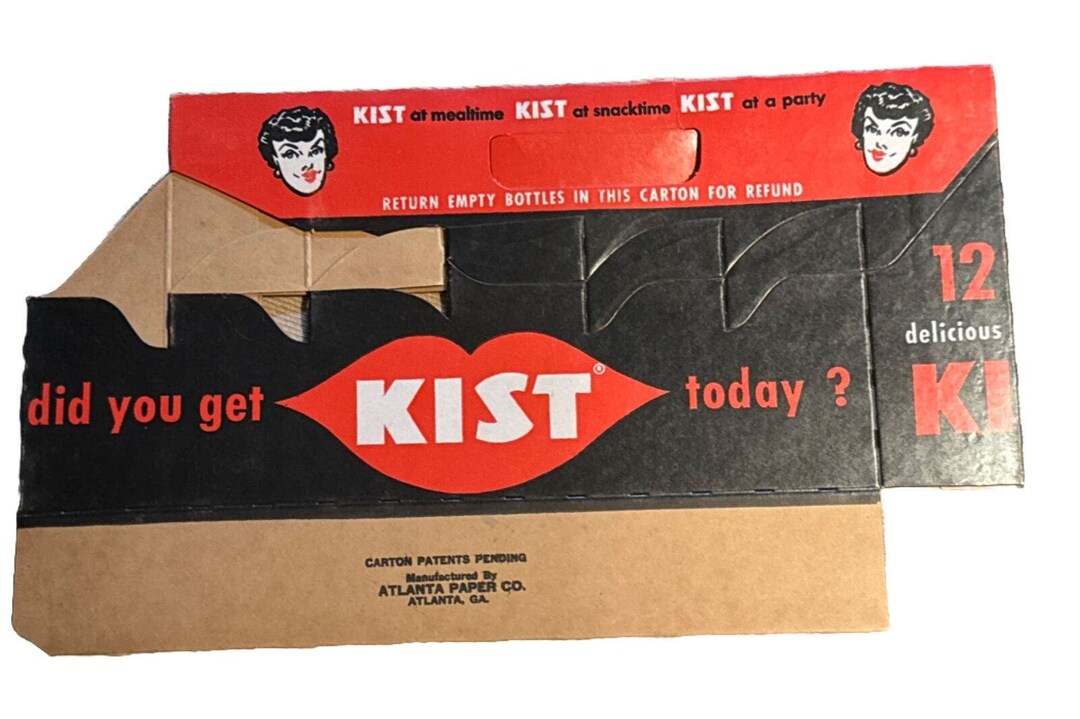 1950s Kist Soda Cardboard Pop Carton Carrier 12 Bottle Carton VTG NOS ...