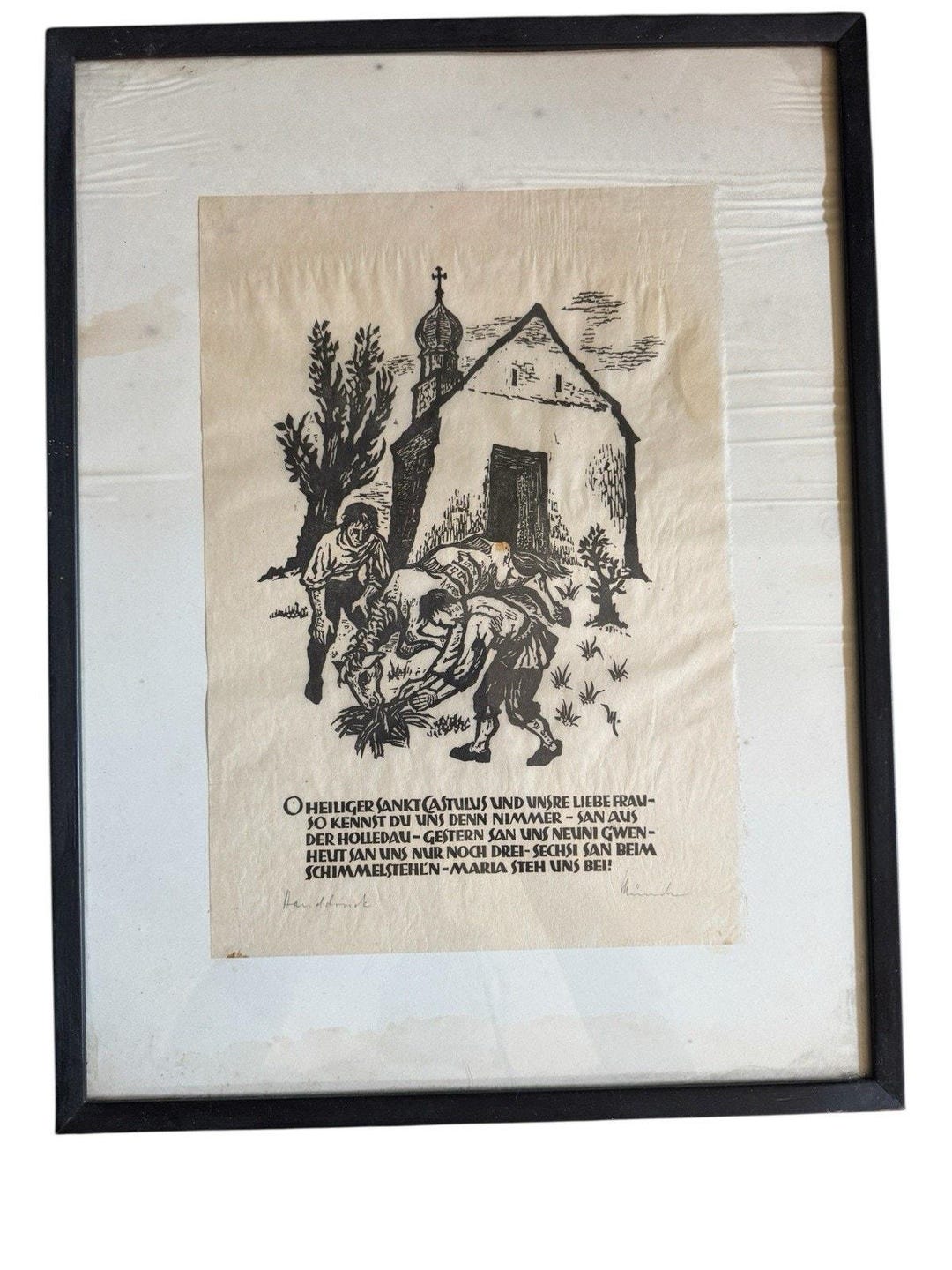 Vintage German Woodcut Print Saint Castulus Bavarian Folk Catholic ...