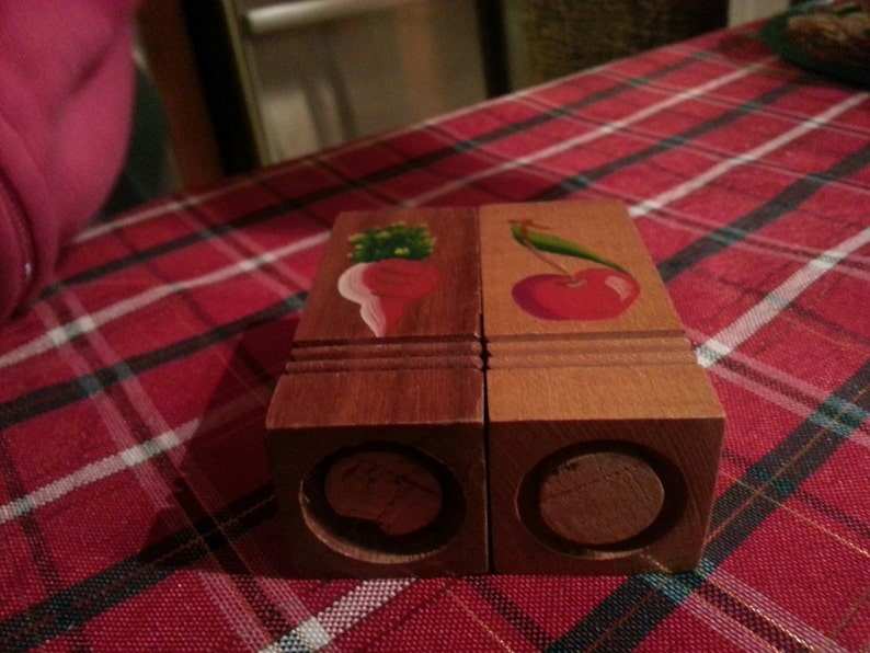 Nice Rectangular Wood Block Salt & Pepper Shakers - Etsy