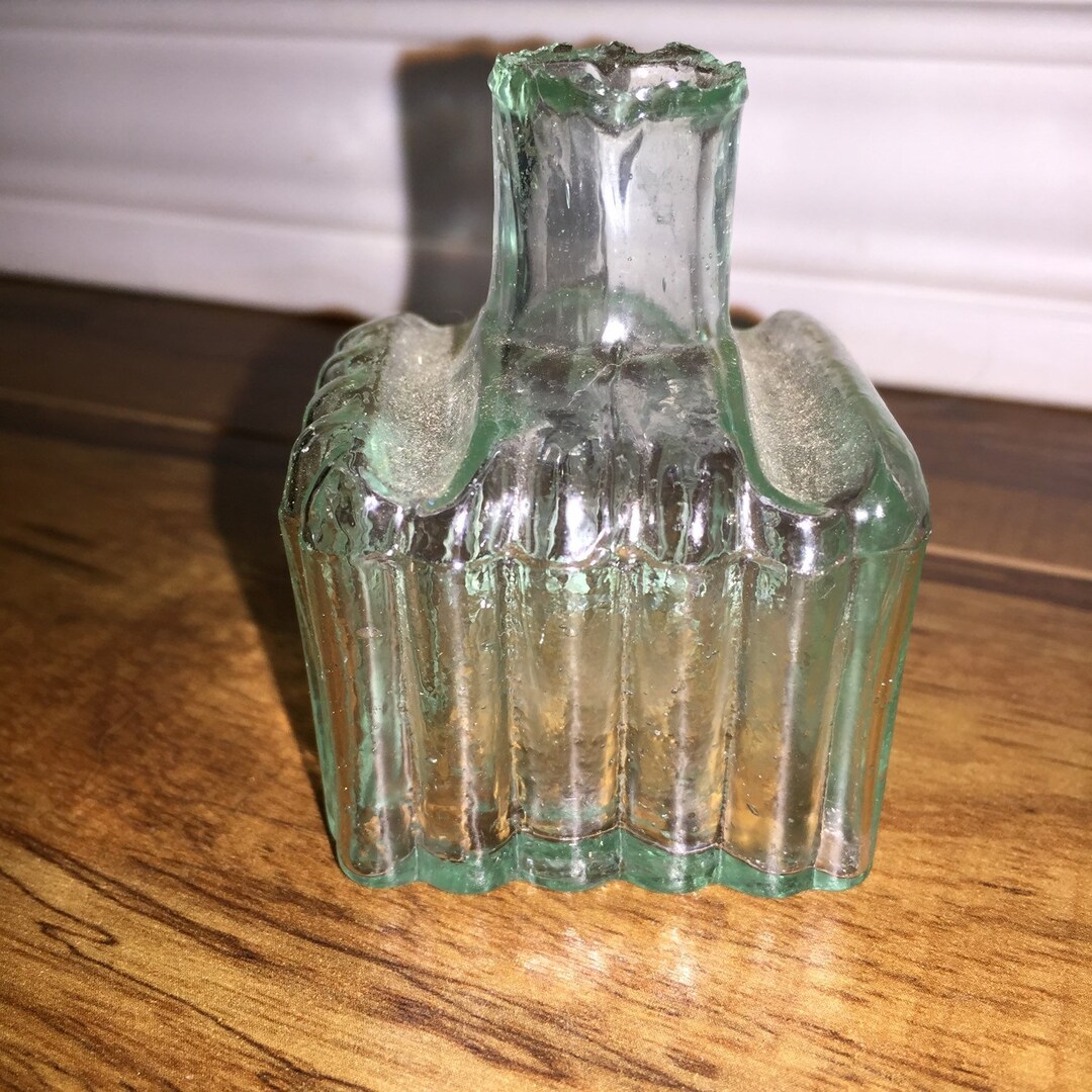 19th Century Aqua Glass Ink Bottle - Etsy