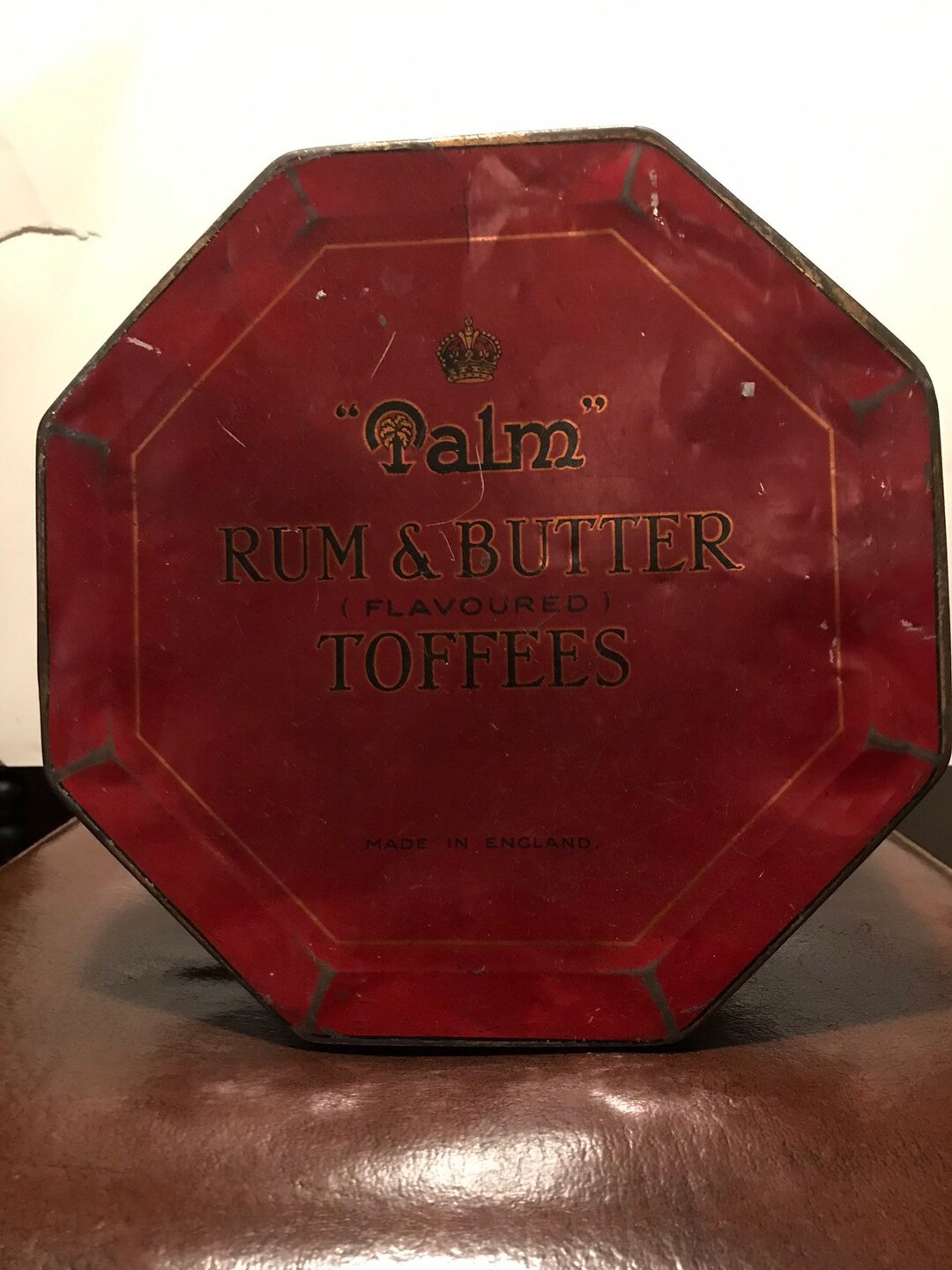 Boîte à bonbons en étain de forme octogonale Palm caramel de Walter's ...