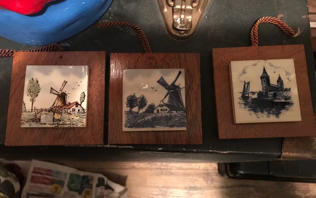 3 Miniature Dutch Tile Wall Hangings - Etsy