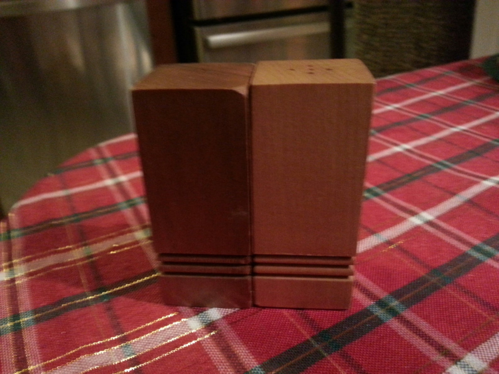 Nice Rectangular Wood Block Salt & Pepper Shakers - Etsy