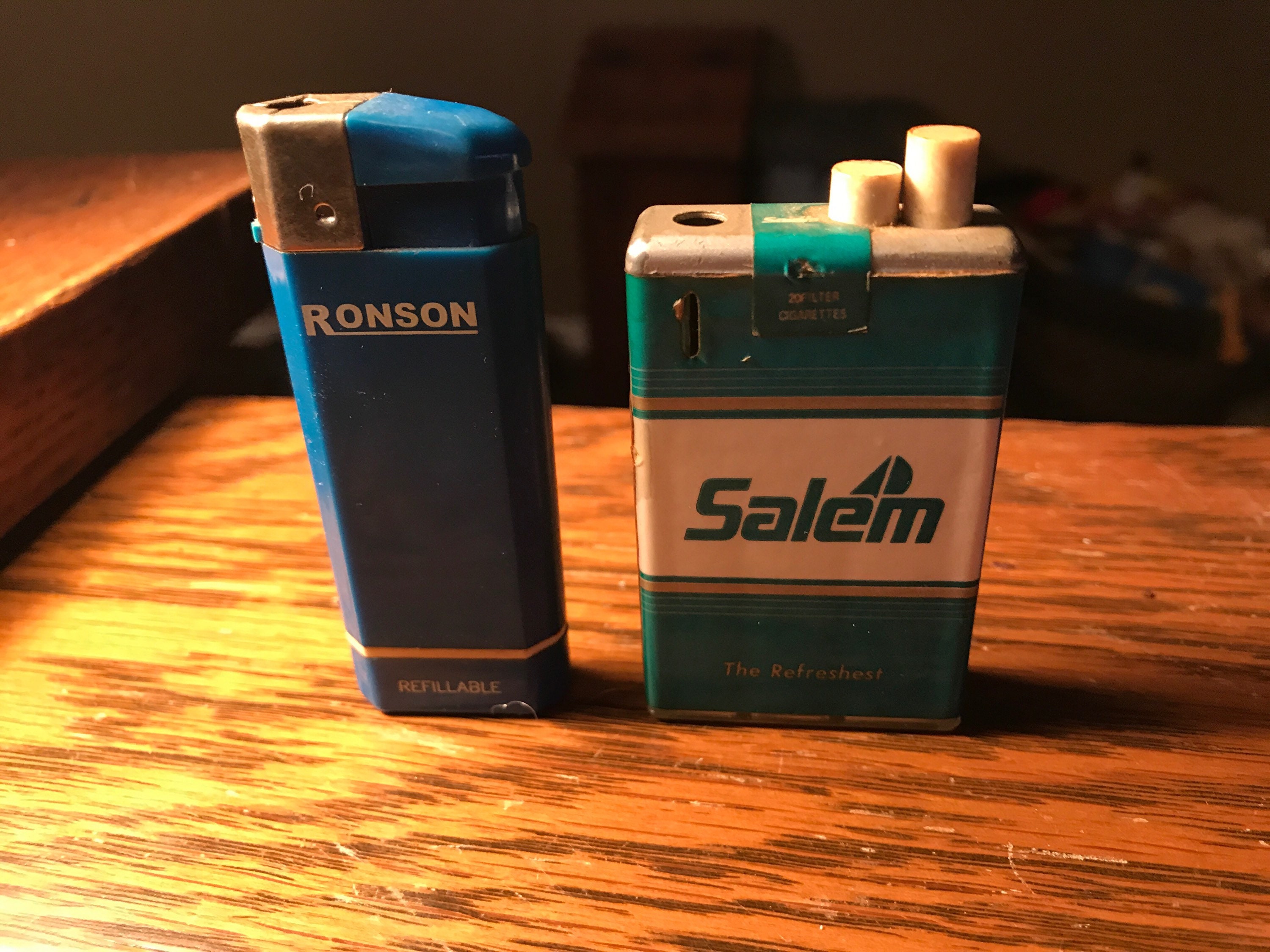 Set of 2 Vintage Lighters Branded Advertising Salem Cigarettes and ...