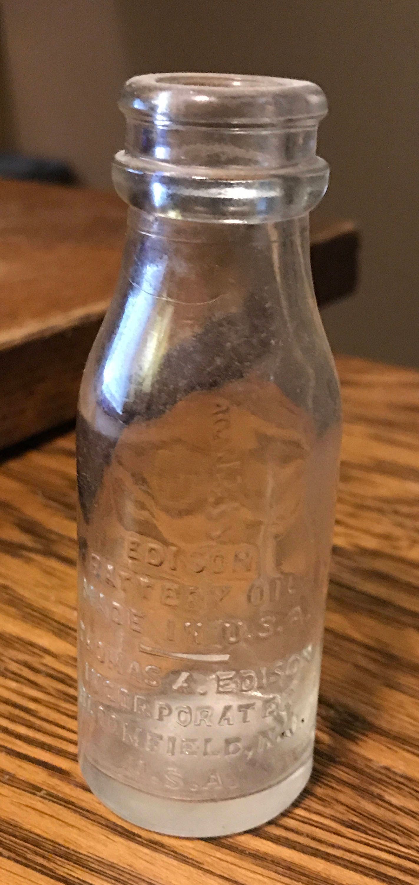 Antique Thomas Edison Battery Oil Bottle Signature Series - Etsy