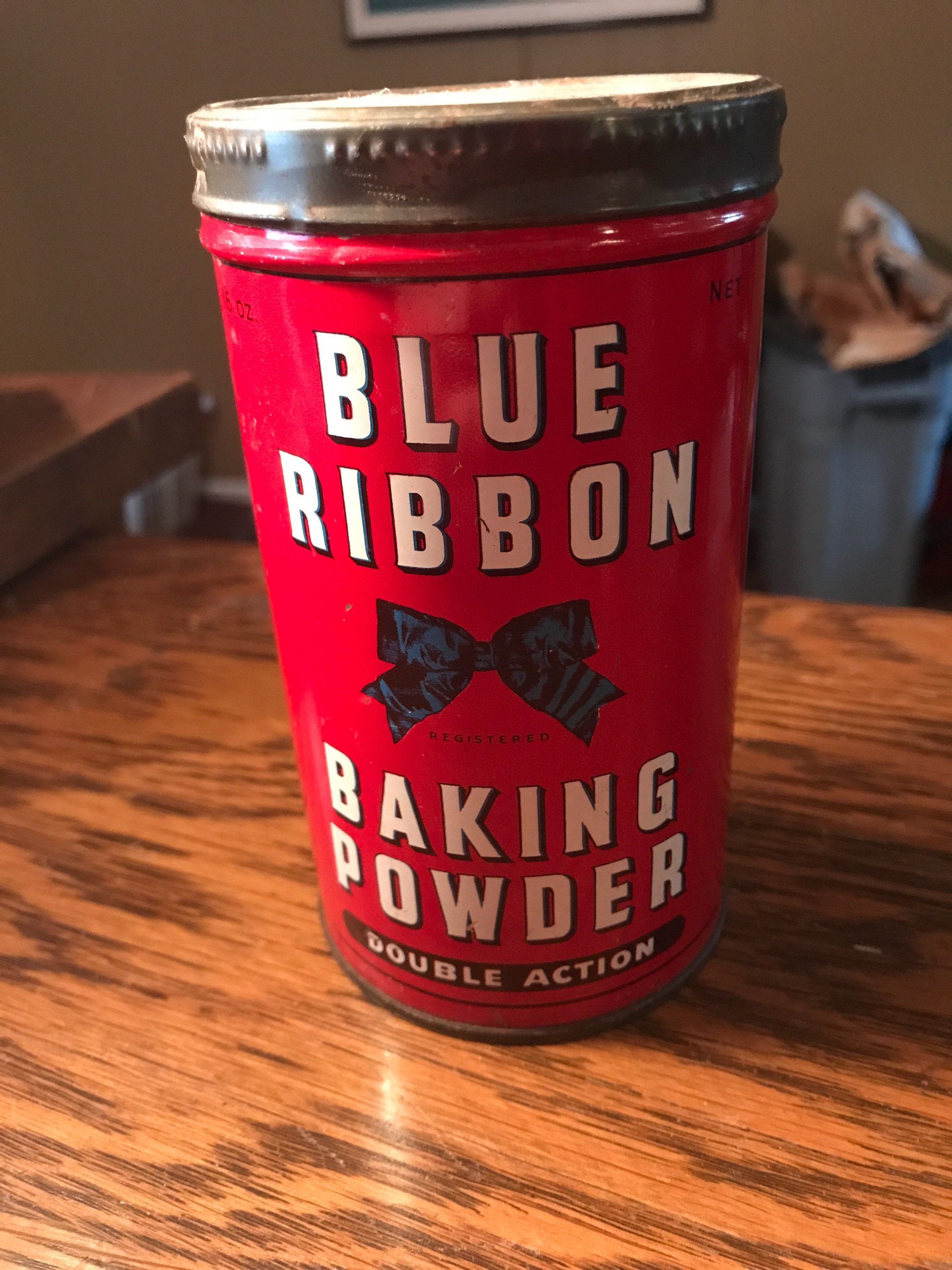Beautiful Blue Ribbon Baking Powder Tin Circa 1950s - Etsy Canada