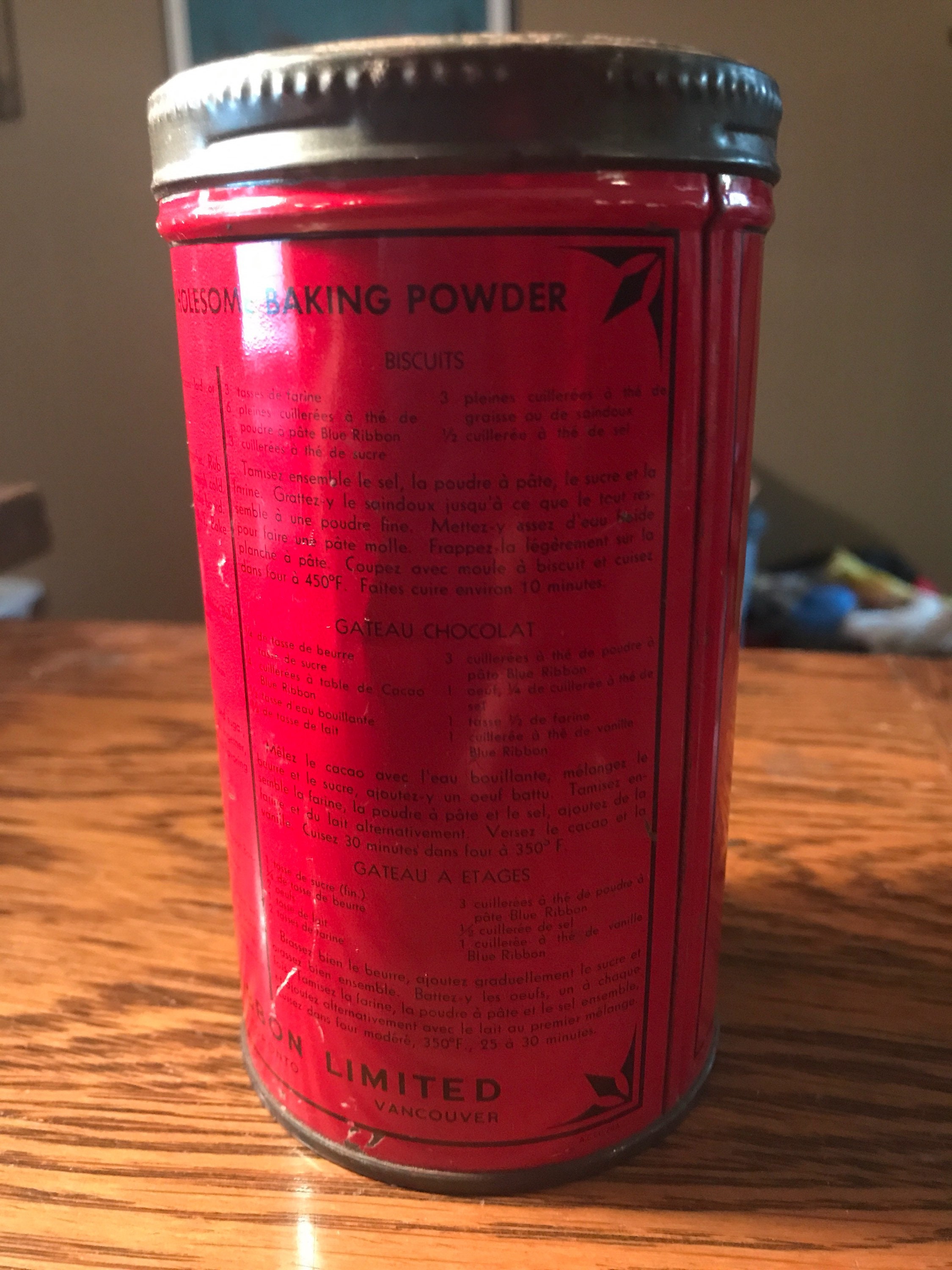 Beautiful Blue Ribbon Baking Powder Tin Circa 1950s - Etsy Canada