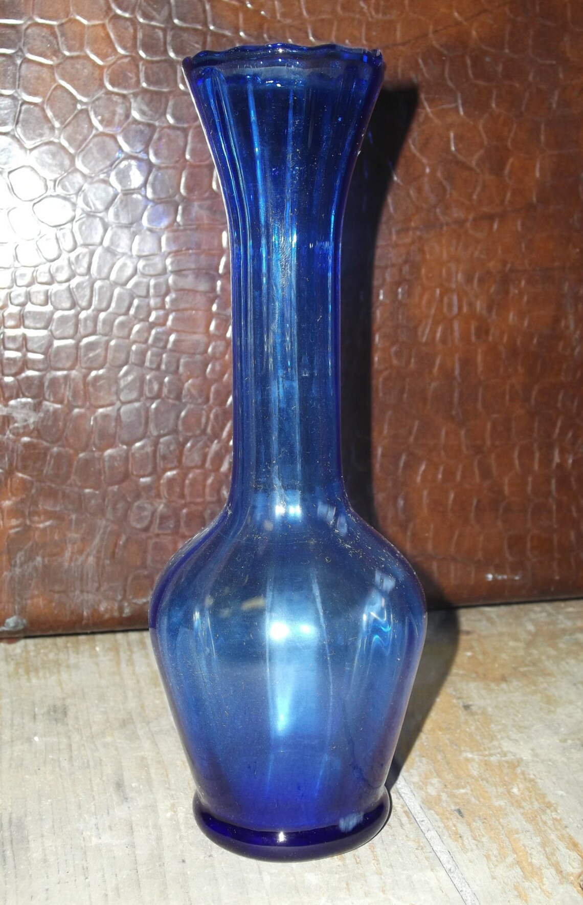 Small Blue Art Glass Vase - Etsy