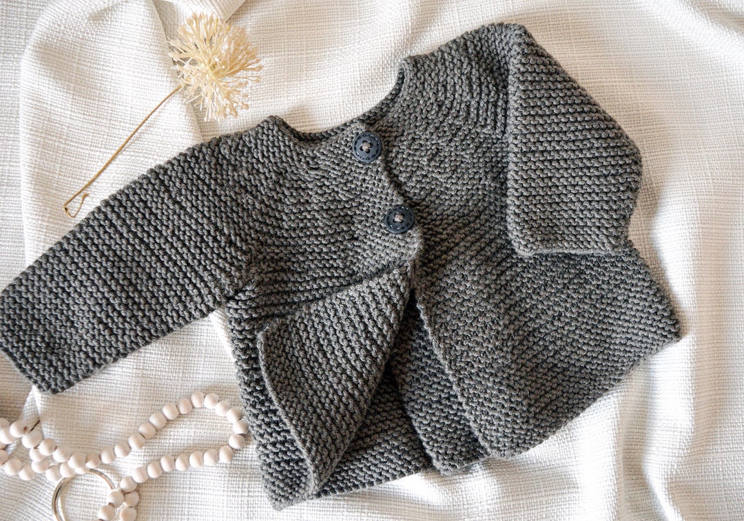 KNITTING Pattern-garter Stitch Jacket With Back Pleat and Cable Hat ...