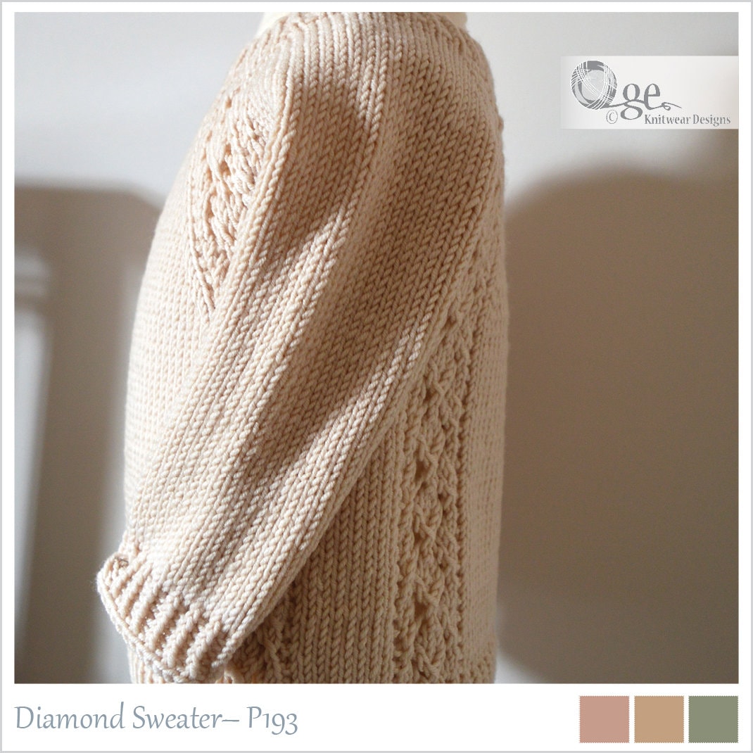 KNITTING Pattern-diamond Sweater P193 - Etsy