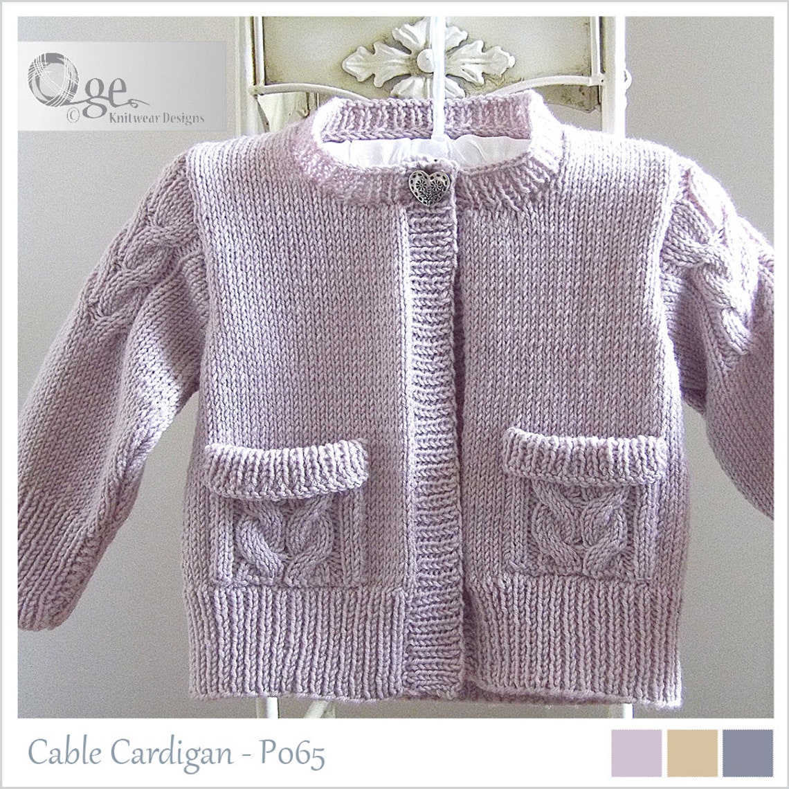 KNITTING Pattern-childs Cardigan With Cable Detail on Sleeves - Etsy