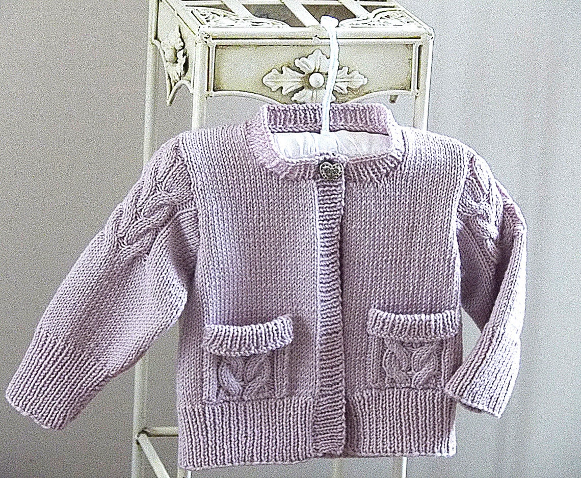 KNITTING Pattern-childs Cardigan With Cable Detail on Sleeves | Etsy ...