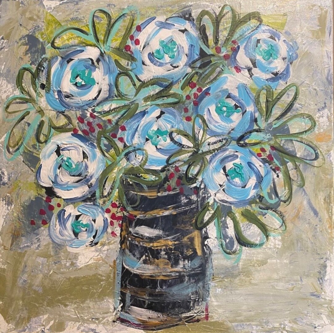 Joyful Flowers, Art Print Home Decor, Flower Art Prints, Floral Art ...