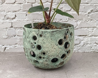 Ceramic Orchid Planter Luminary Lava Pot - Etsy