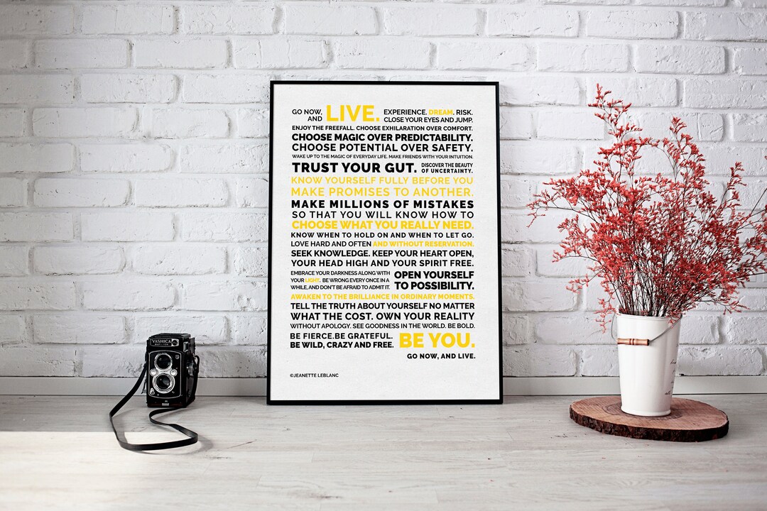 Go Now and Live // Inspirational Art // Fine Art Print // - Etsy
