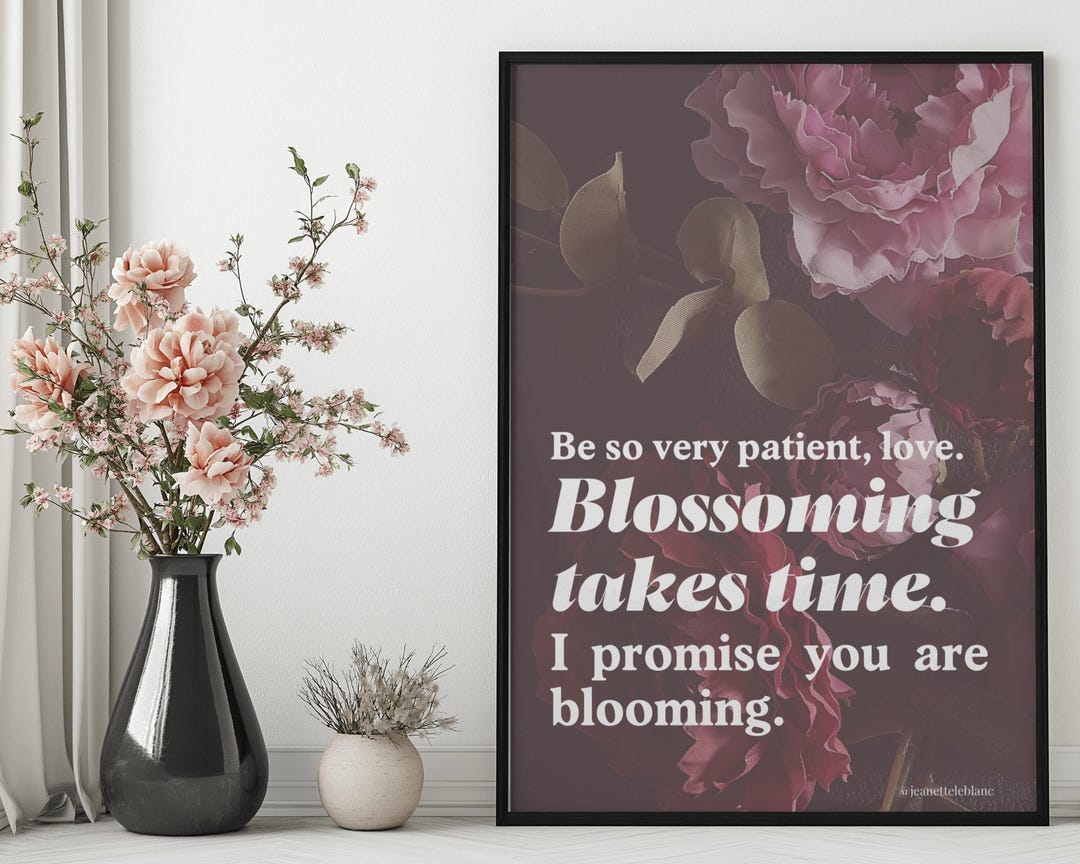 Gentle Reminder Floral Wall Art | Inspirational Self-growth Quote Print ...