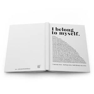 I Belong to Myself White Hardcover Journal | Empowerment Reflection ...