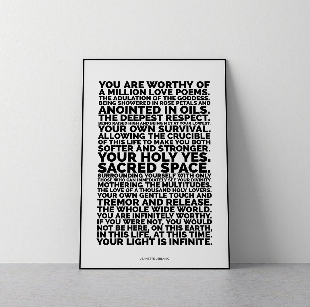 You Are Worthy // Inspirational Art // Fine Art Print // Motivational ...
