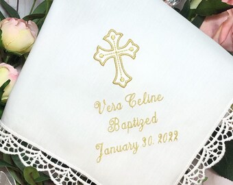Baptism Handkerchief Baptism Gift Baptism Hankerchief - Etsy