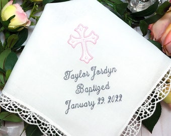 Baptism Handkerchief Baptism Gift Baptism Hankerchief - Etsy