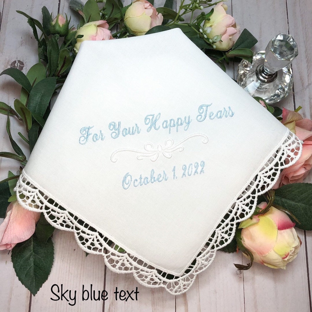 Wedding Handkerchief for Bride, Something Blue, for Your Happy Tears ...