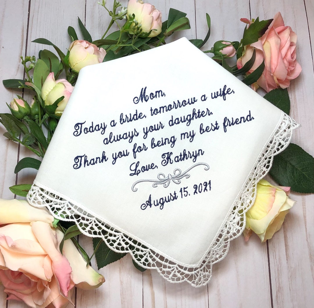 Personalized,handkerchief,hankerchief,mother of the Bride,mom,mother ...