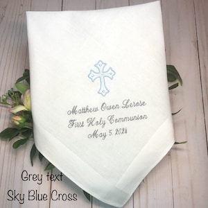 Mens Embroidered Handkerchief With Cross, Religious Handkerchief for ...