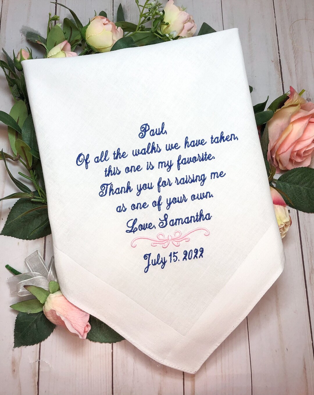 Stepfather of the Bride Gift, Wedding Handkerchief Hanky , Raising Me ...