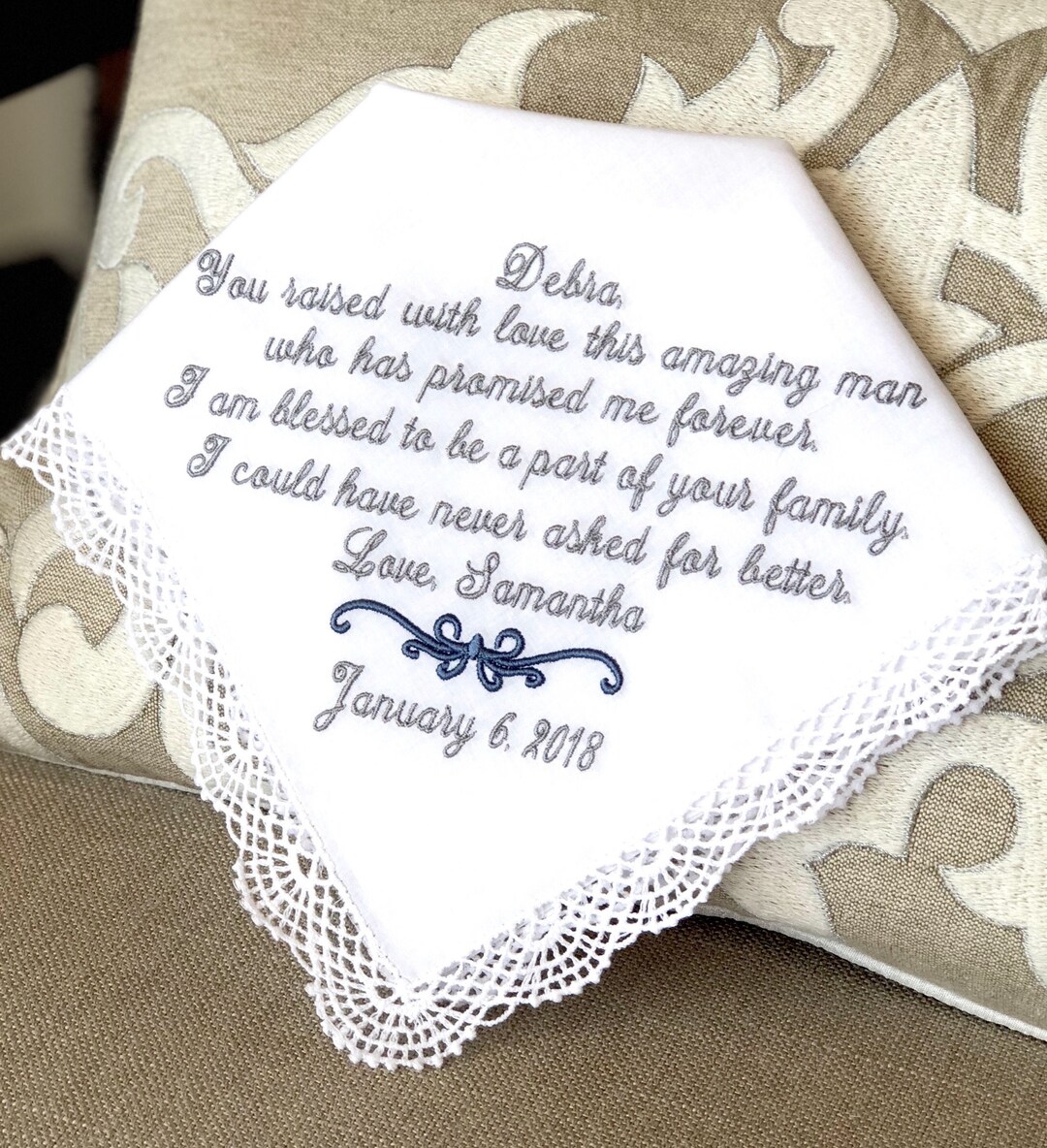 Wedding Handkerchief for Grooms Mother/mom/mother of the Groom ...