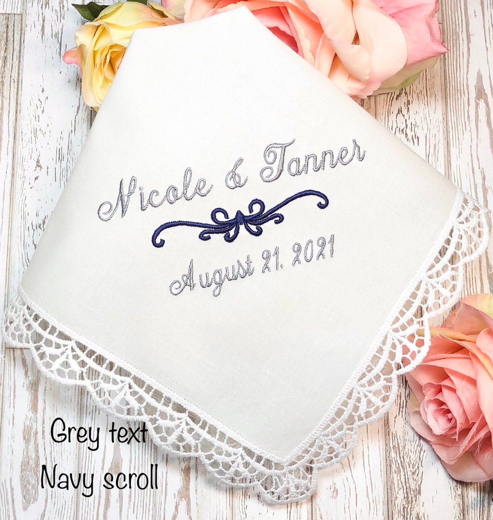 Monogrammed Wedding Handkerchief Embroidered Handkerchief | Etsy