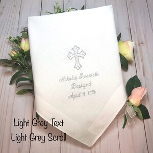 Mens Embroidered Handkerchief With Cross, Religious Handkerchief for ...