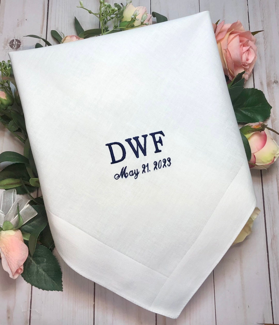 Monogrammed Handkerchief for the Groom Wedding Gift Monogrammed ...