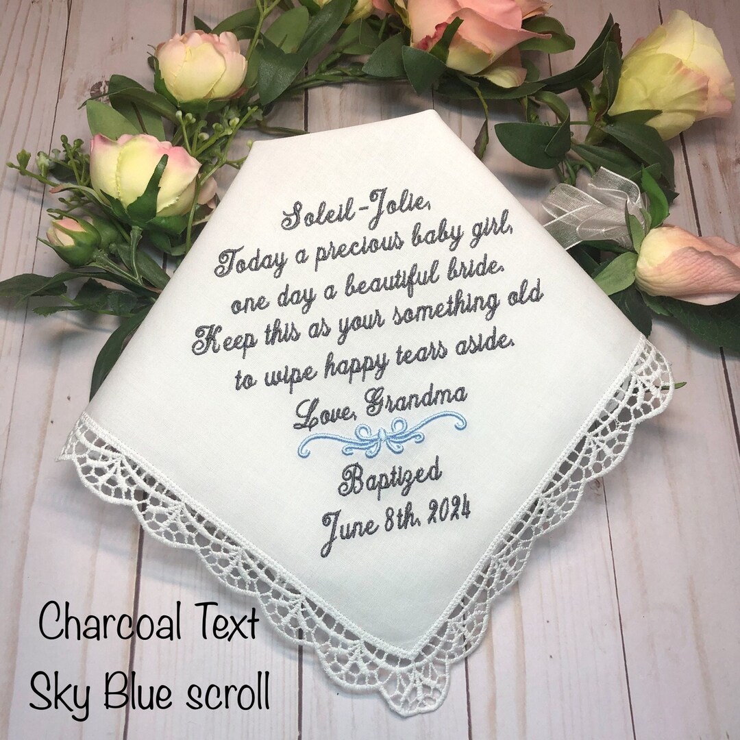 Baby Girl Gift, Baptism Gift, Baptism Handkerchief, Newborn Girl Gift ...