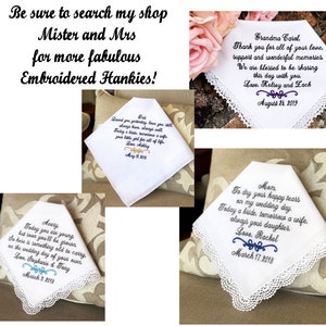 Mother of the Bride Handkerchief Mom Wedding Gift From Bride - Etsy