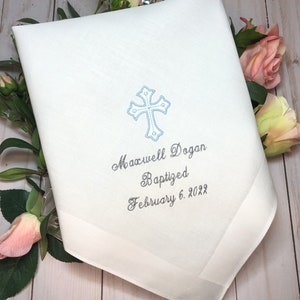 Mens Embroidered Handkerchief With Cross, Religious Handkerchief for ...