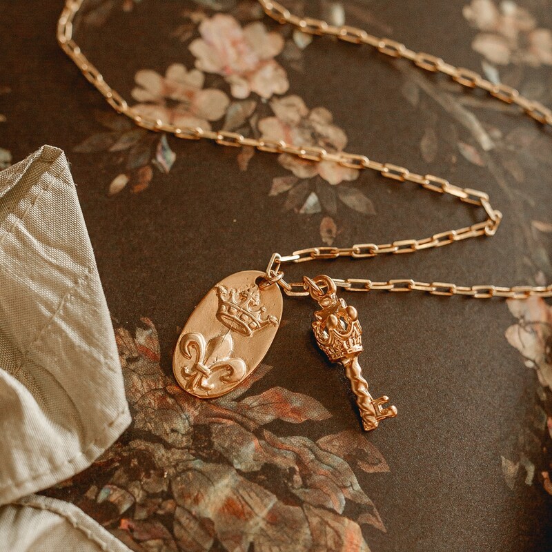 Crown Key Necklace - Etsy