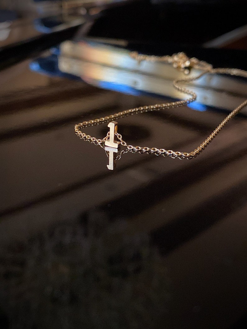 Gold Number Necklace numbers necklace personalized number | Etsy