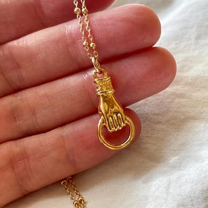 Gold Hand Necklace, Hand Charm Jewelry, Rococo Vintage Wedding, French ...