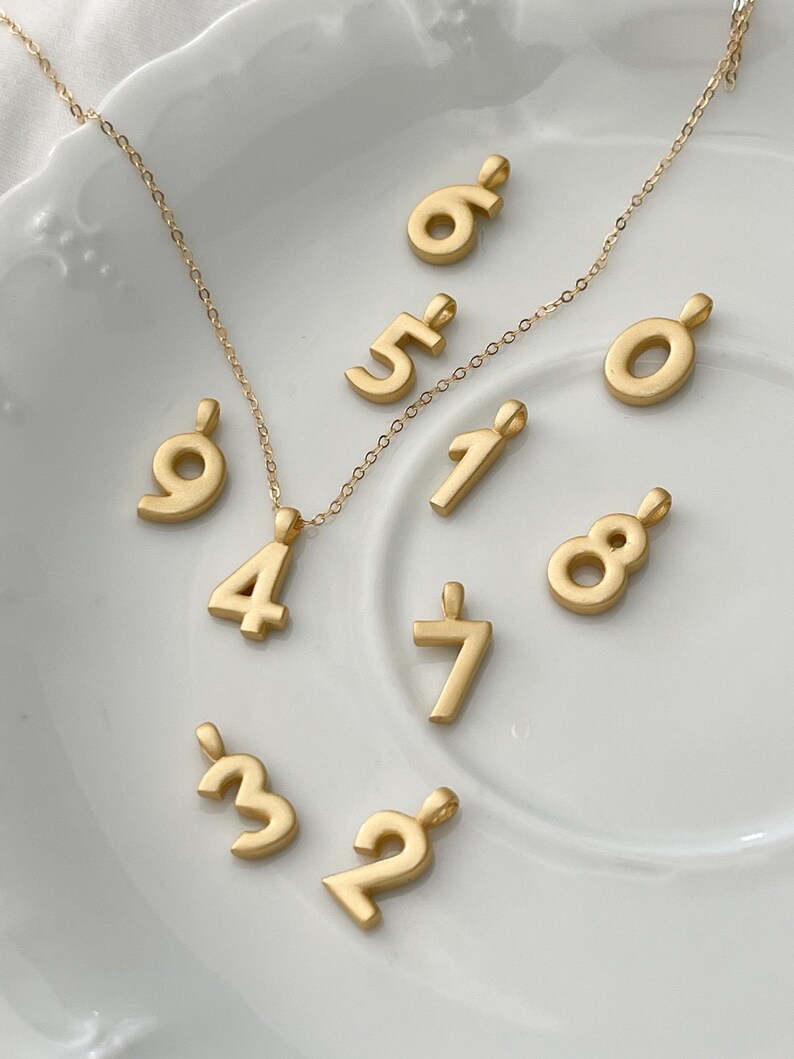 Gold Number Necklace Numbers Necklace Personalized Number - Etsy