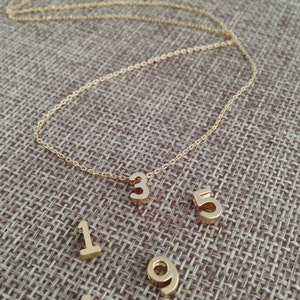 Gold Number Necklace numbers necklace personalized number | Etsy