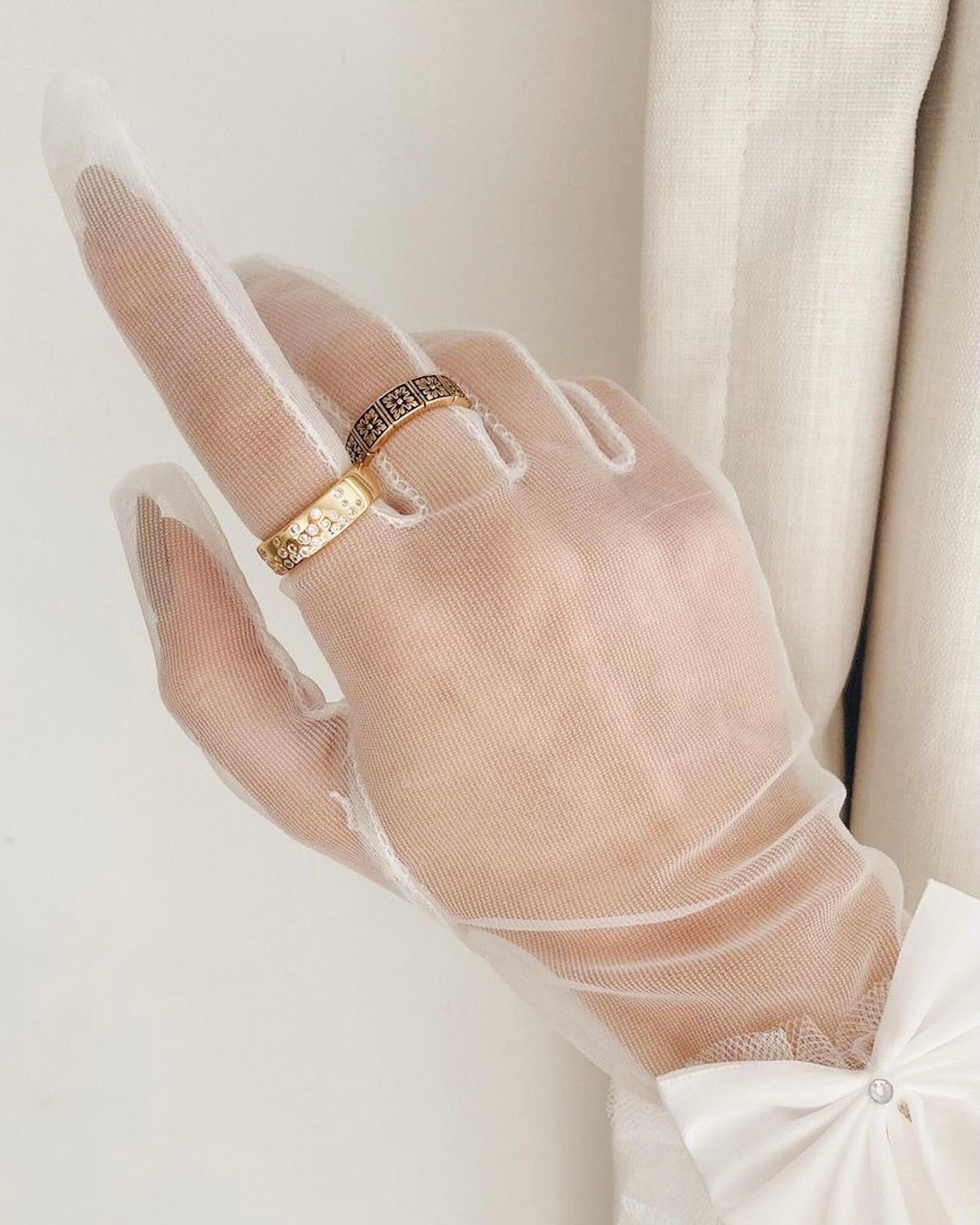 Gold Stackable Ring French Girl 18kt Vermeil Minimalist | Etsy