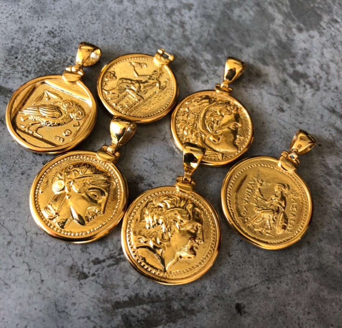 Gold Coin Necklace stacking necklaces stacked jewelry | Etsy