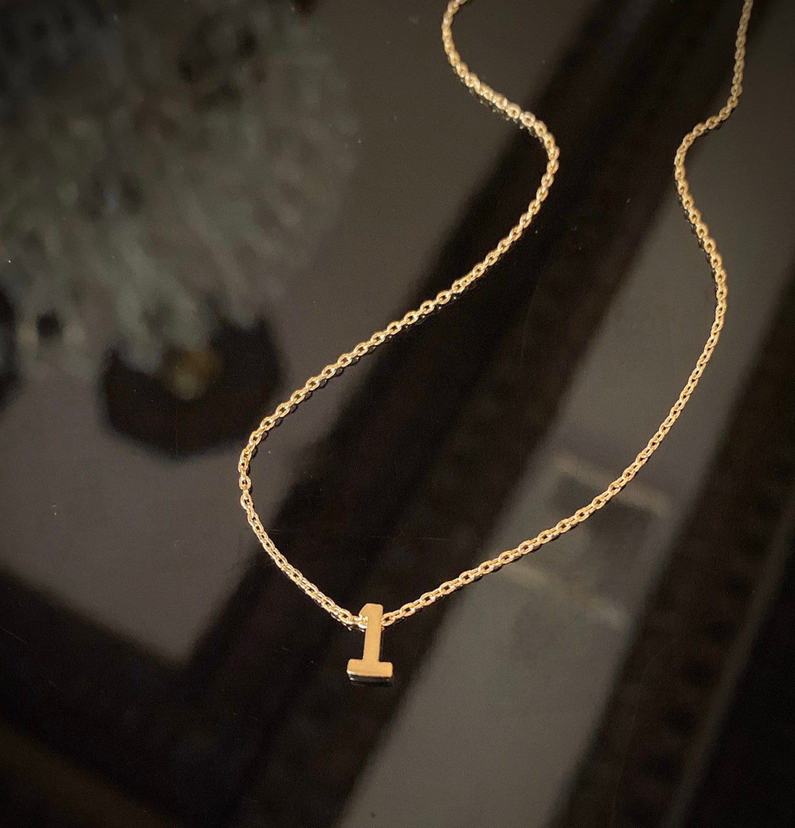 Gold Number Necklace numbers necklace personalized number | Etsy