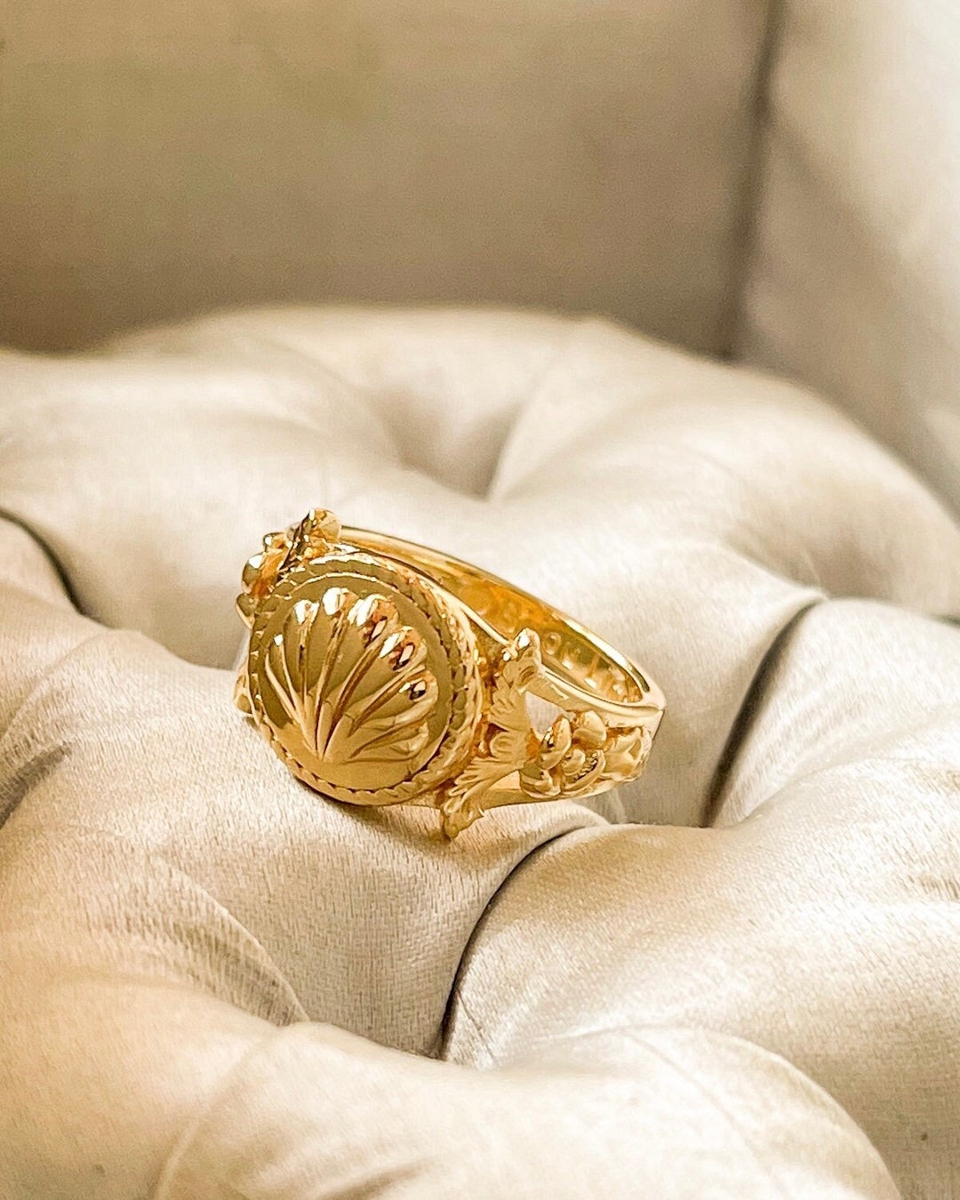 Gold Scallop Ring, Venus Ring, Gold Shell Ring ,rococo Style, Cottage ...