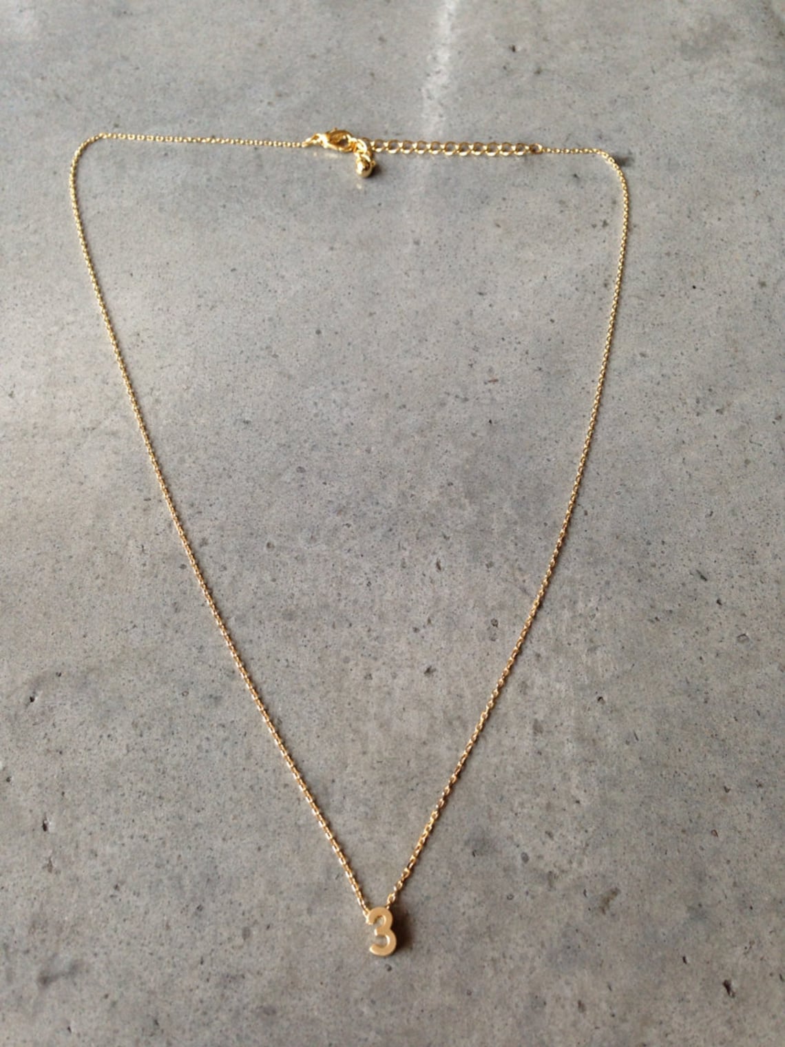 Gold Number Necklace numbers necklace personalized number | Etsy