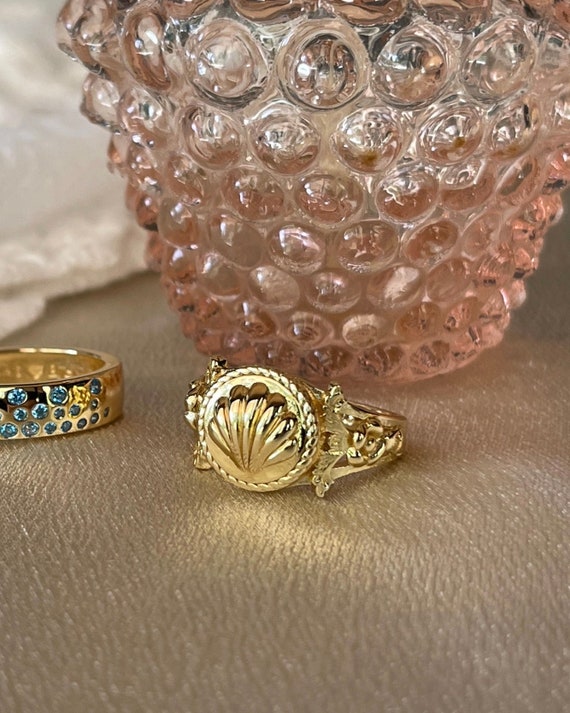 Gold Scallop Ring Venus Ring Gold Shell Ring rococo Style - Etsy