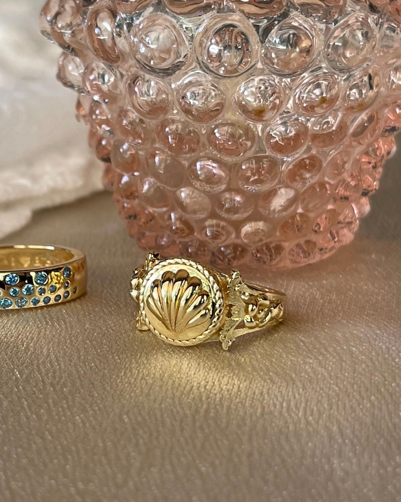 Gold Scallop Ring Venus Ring Gold Shell Ring rococo Style - Etsy